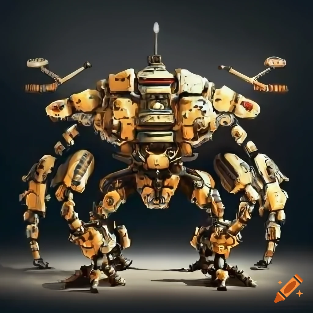 Intricately layered bee mech with stunning lighting on black background ...