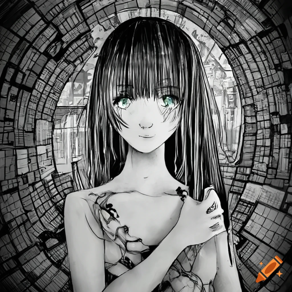 Anime girl exploring a surreal tokyo on Craiyon