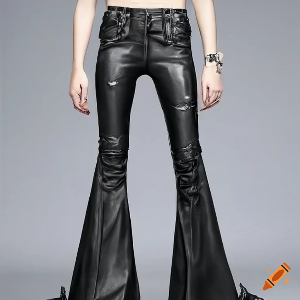 Japanese vkei style dark gothic leather pants with zippers and tassels ...