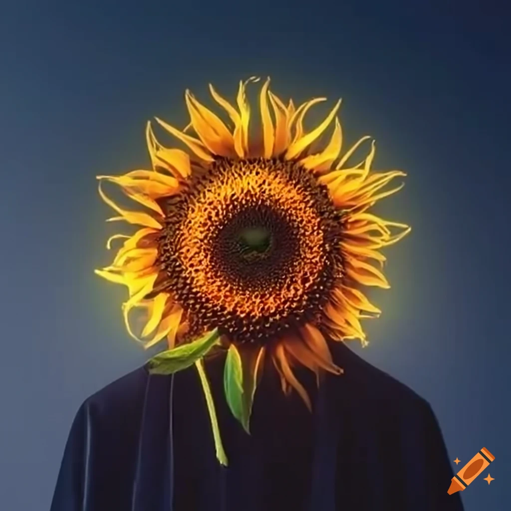 Realistic sunflower made of solar sun on Craiyon