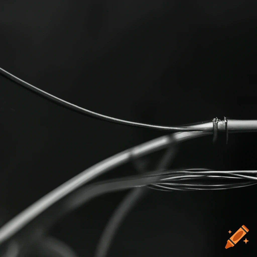 Close-up monochrome photograph of electric wires on Craiyon