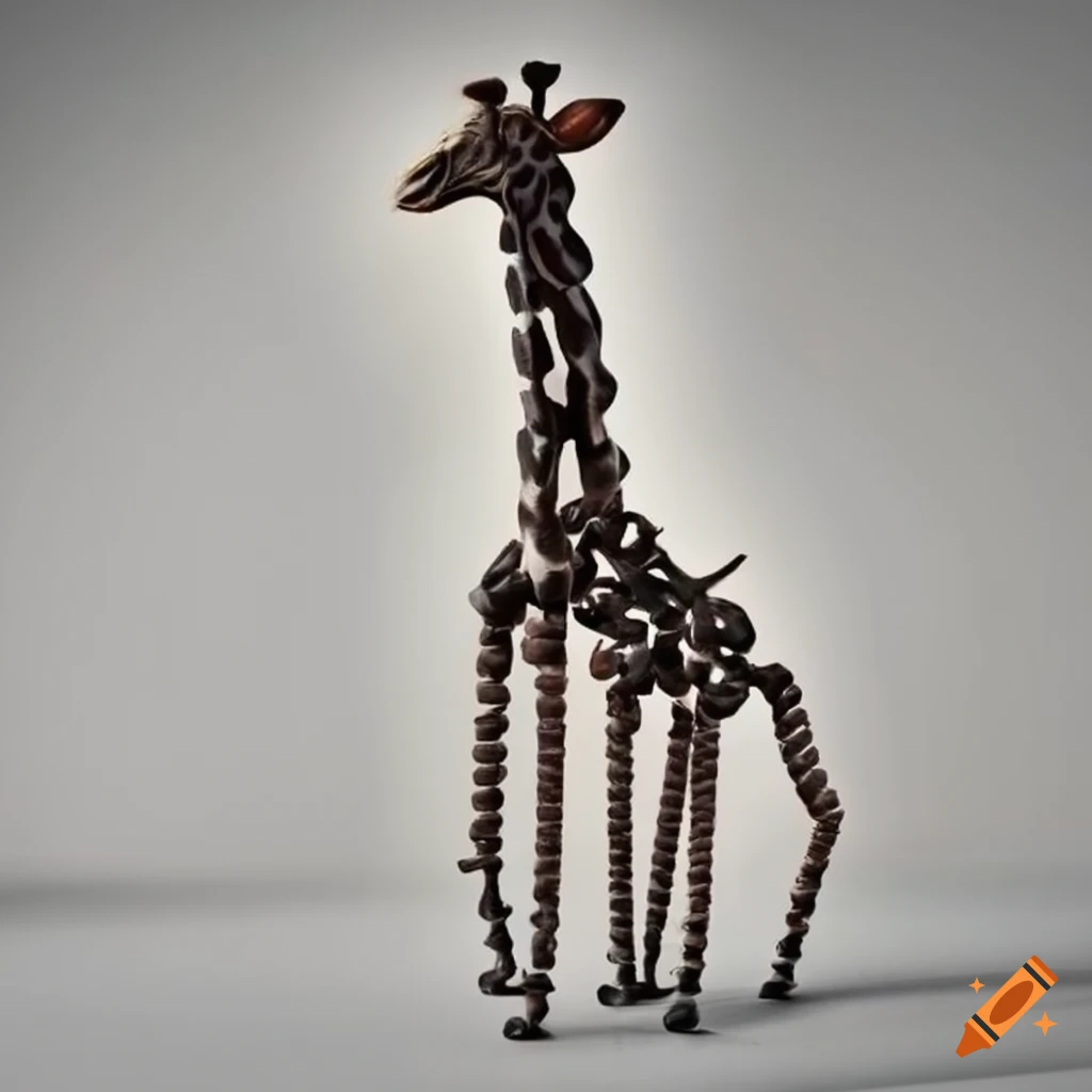 Metal giraffe sculpture on Craiyon