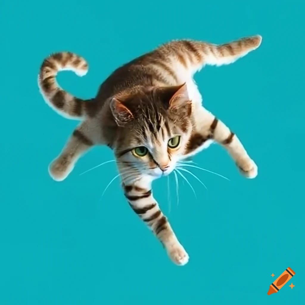Cat performing a backflip on Craiyon