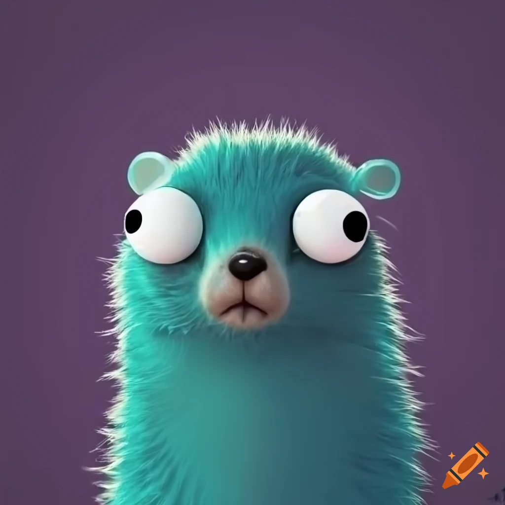 Gopher wearing a hedgehog costume, similar to the golang logo on Craiyon