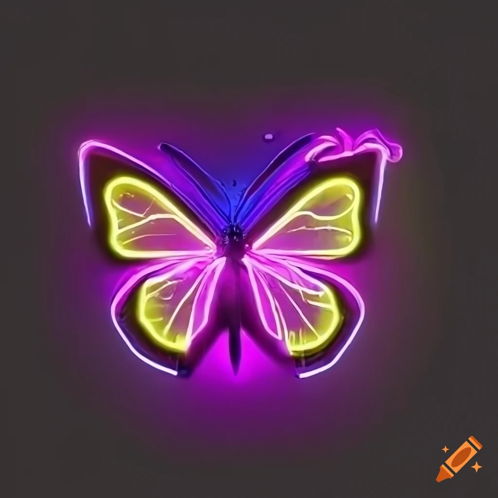 Neon art hd of a butterfly on Craiyon