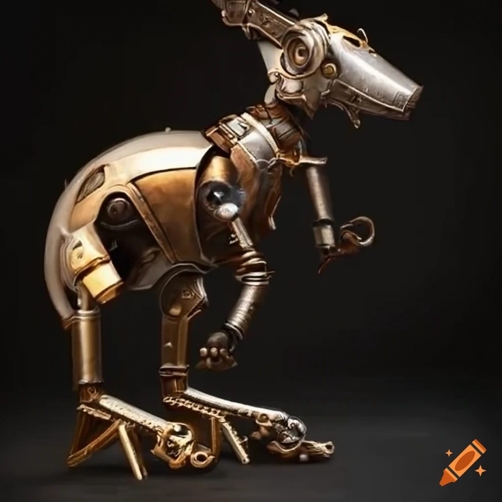 Steampunk style robot kangaroo on Craiyon