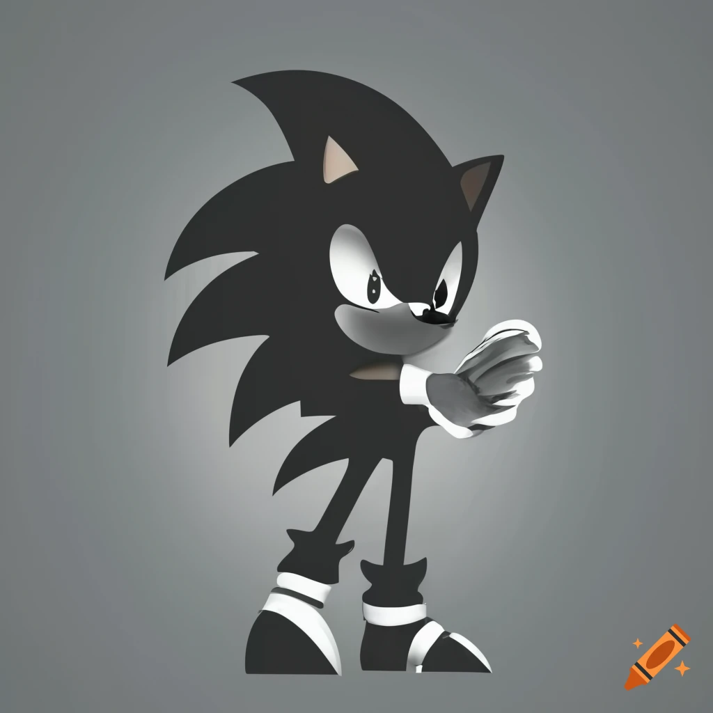 Geometric silhouette of sonic the hedgehog on white background on Craiyon