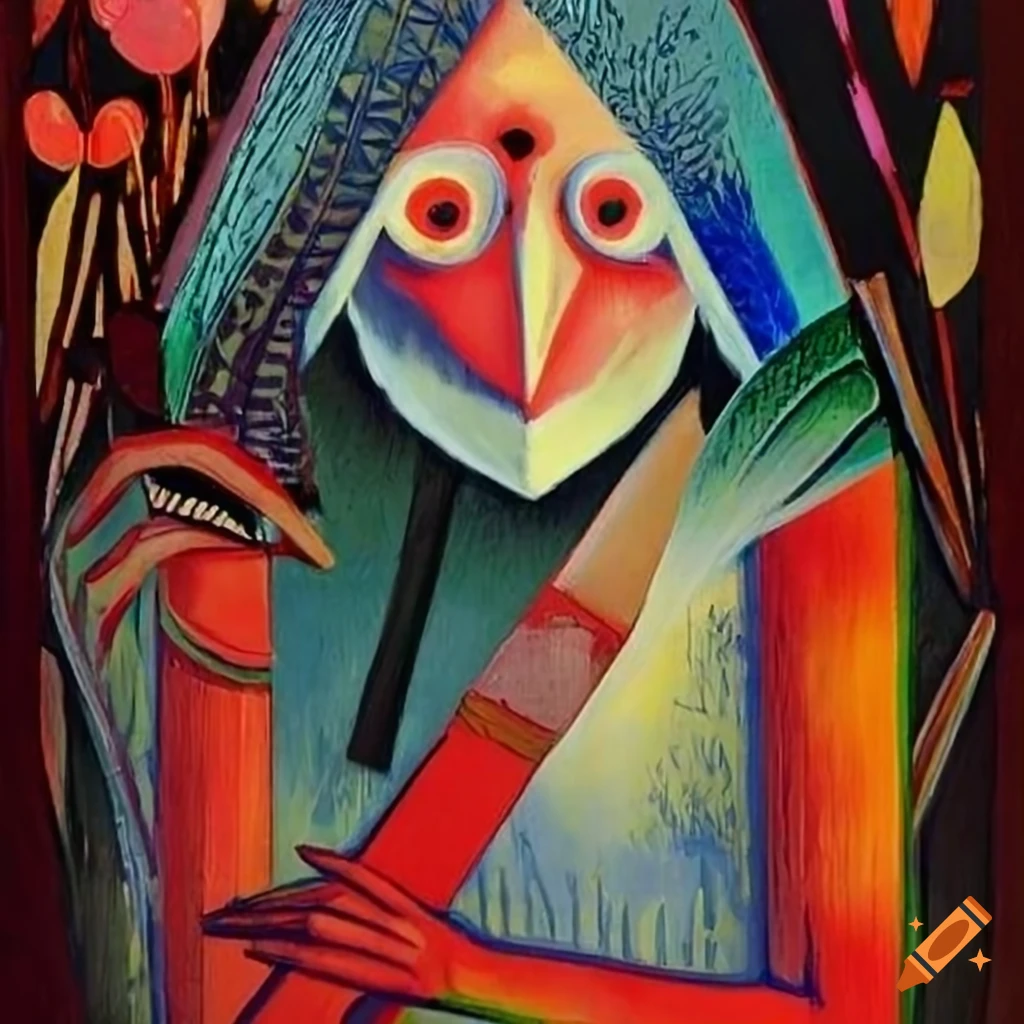 Baba yaga tarot card with combined artistic styles and cultural motifs ...