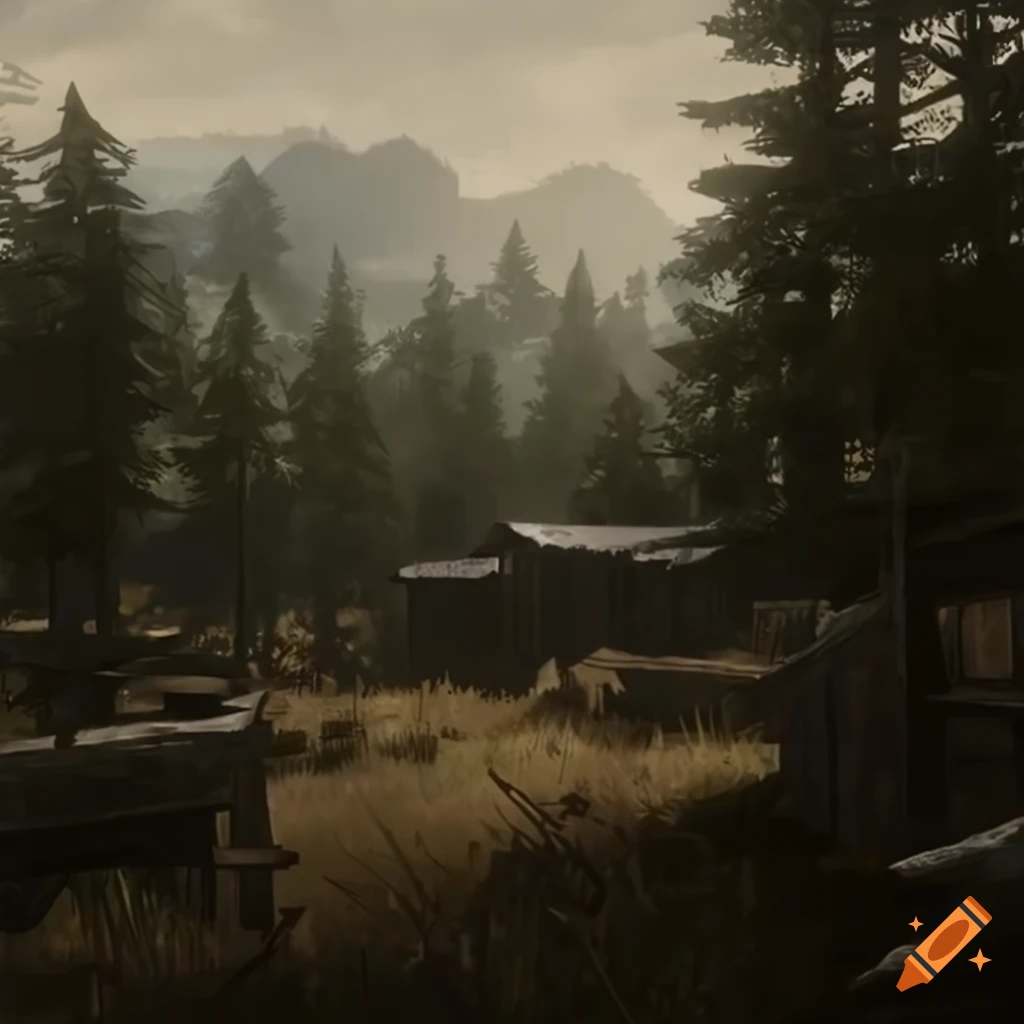 Concept art of a red dead redemption 2 inspired western town in the ...