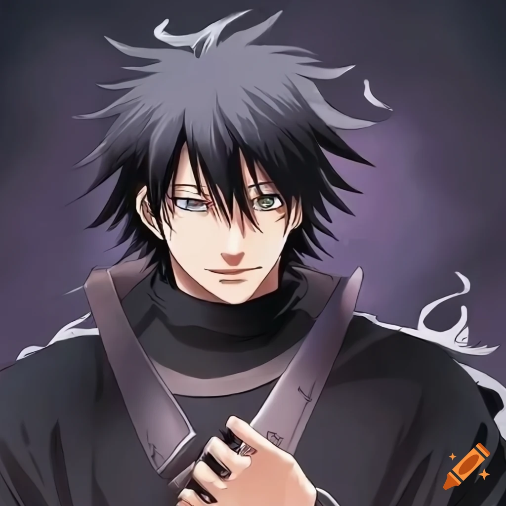 Yahiko akatsuki with grey hair fused with toji fushiguro as a black ...