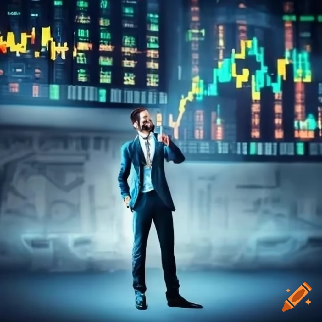 Successful man trading stocks on Wall Street on Craiyon