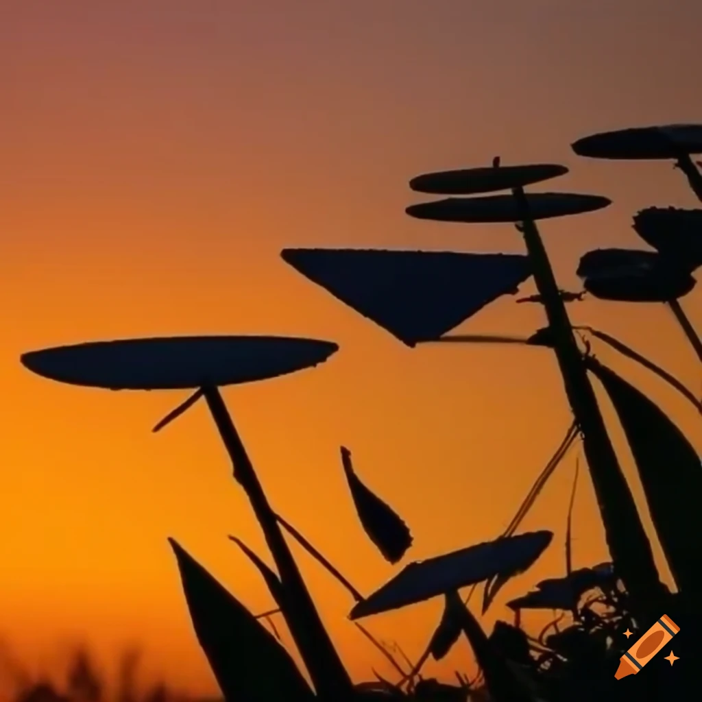 Blooming plant absorbing solar energy and seeking sunlight on Craiyon