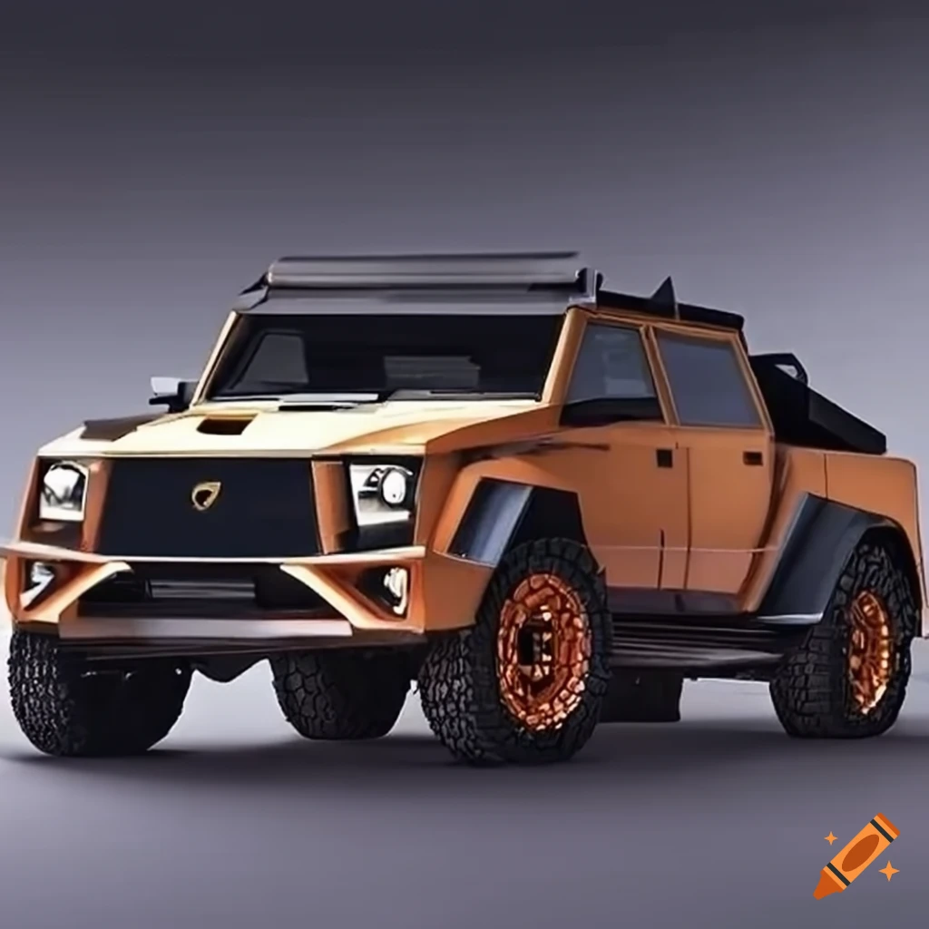 Stunning photorealistic concept pickup truck combining lamborghini ...