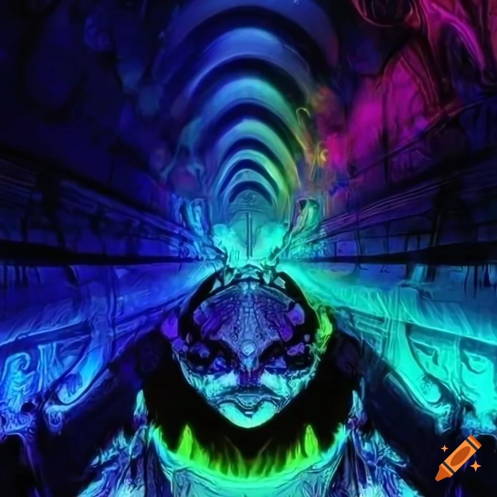 Colorful abstract wallpaper blending futuristic aliens and earth with ...