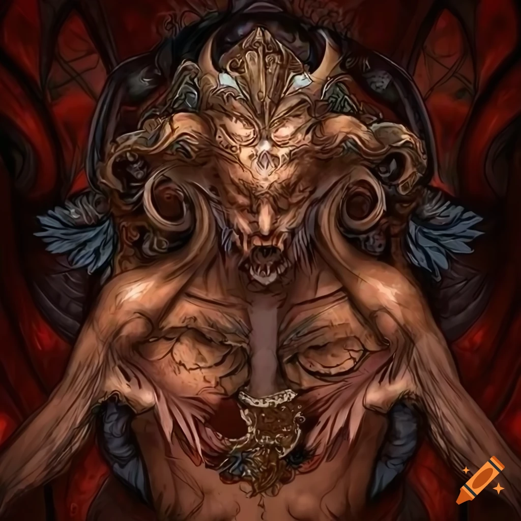 King Asmodeus in Art Nouveau style on Craiyon