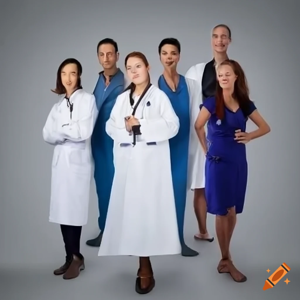 Group of male and female doctors on Craiyon