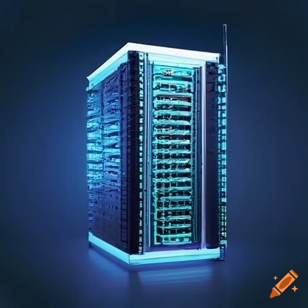 Chemistry lab designed as a supercomputer server rack on Craiyon