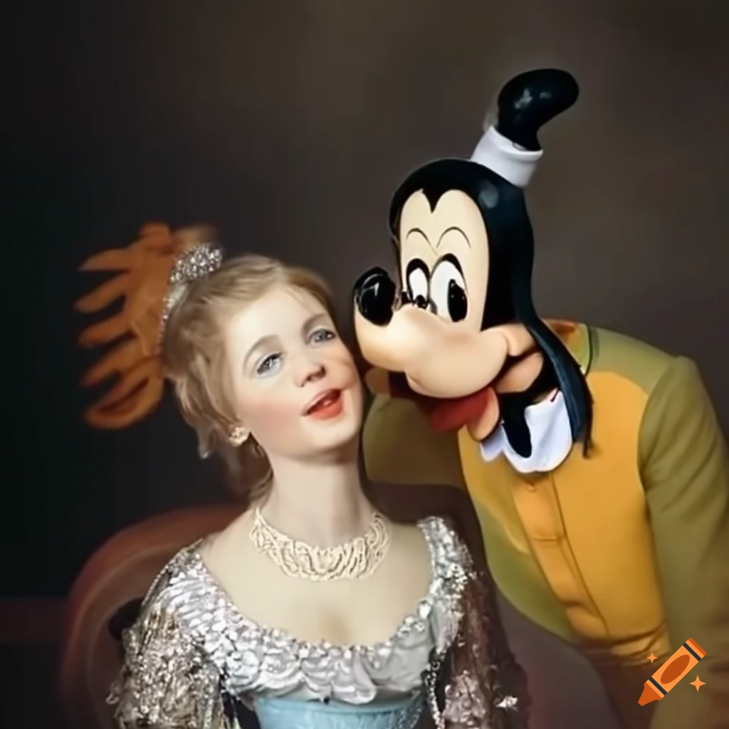 Maria theresia habsburg with goofy disney character on Craiyon