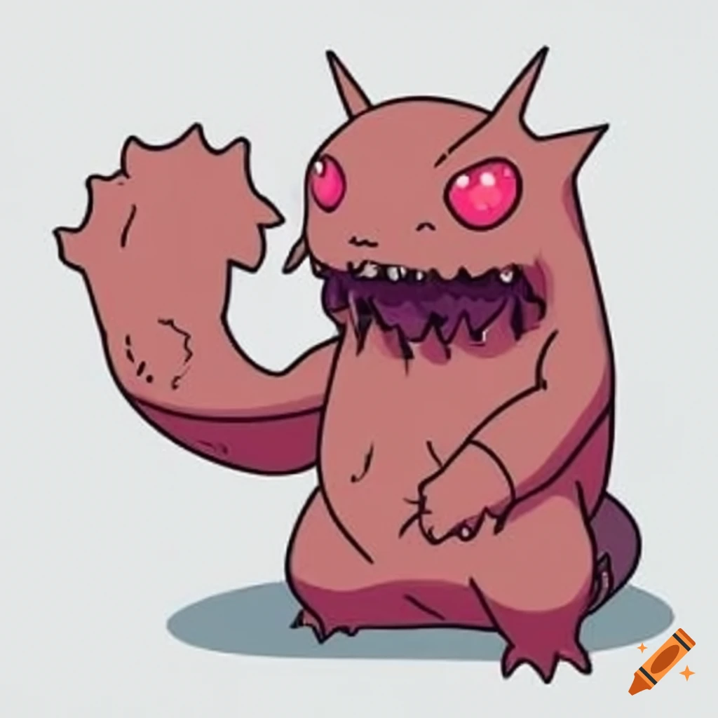 Pokemon-style monster on a white background on Craiyon