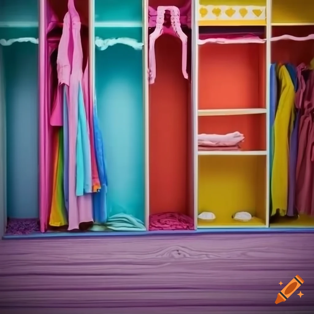 Colorful kids' wardrobe on Craiyon