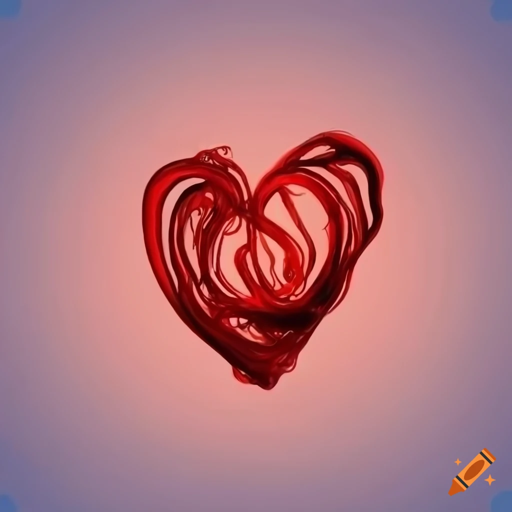 Abstract depiction of family bloodline with a heart on Craiyon