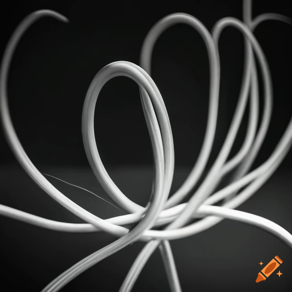 Minimalistic monochrome photograph of electric wires on Craiyon