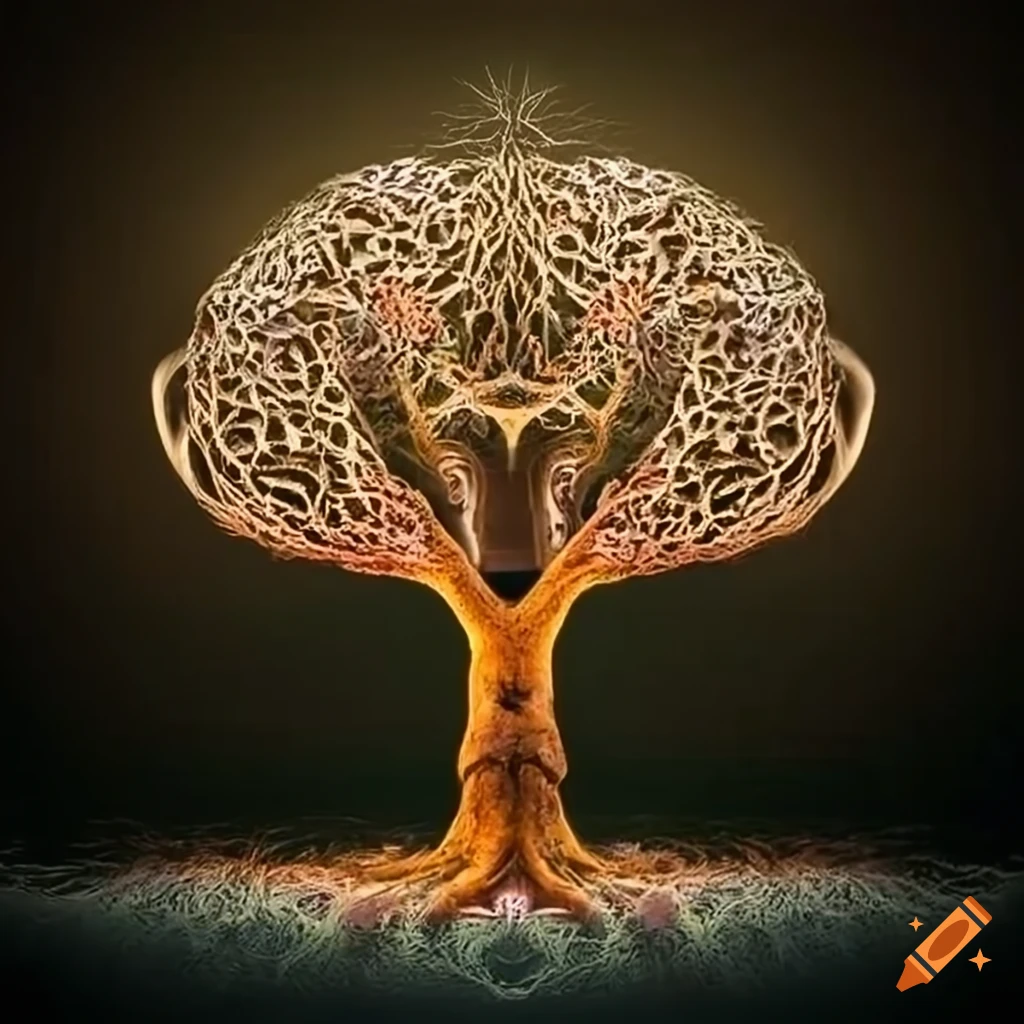 Tree with heart-shaped roots symbolizing nurturing relationships and ...