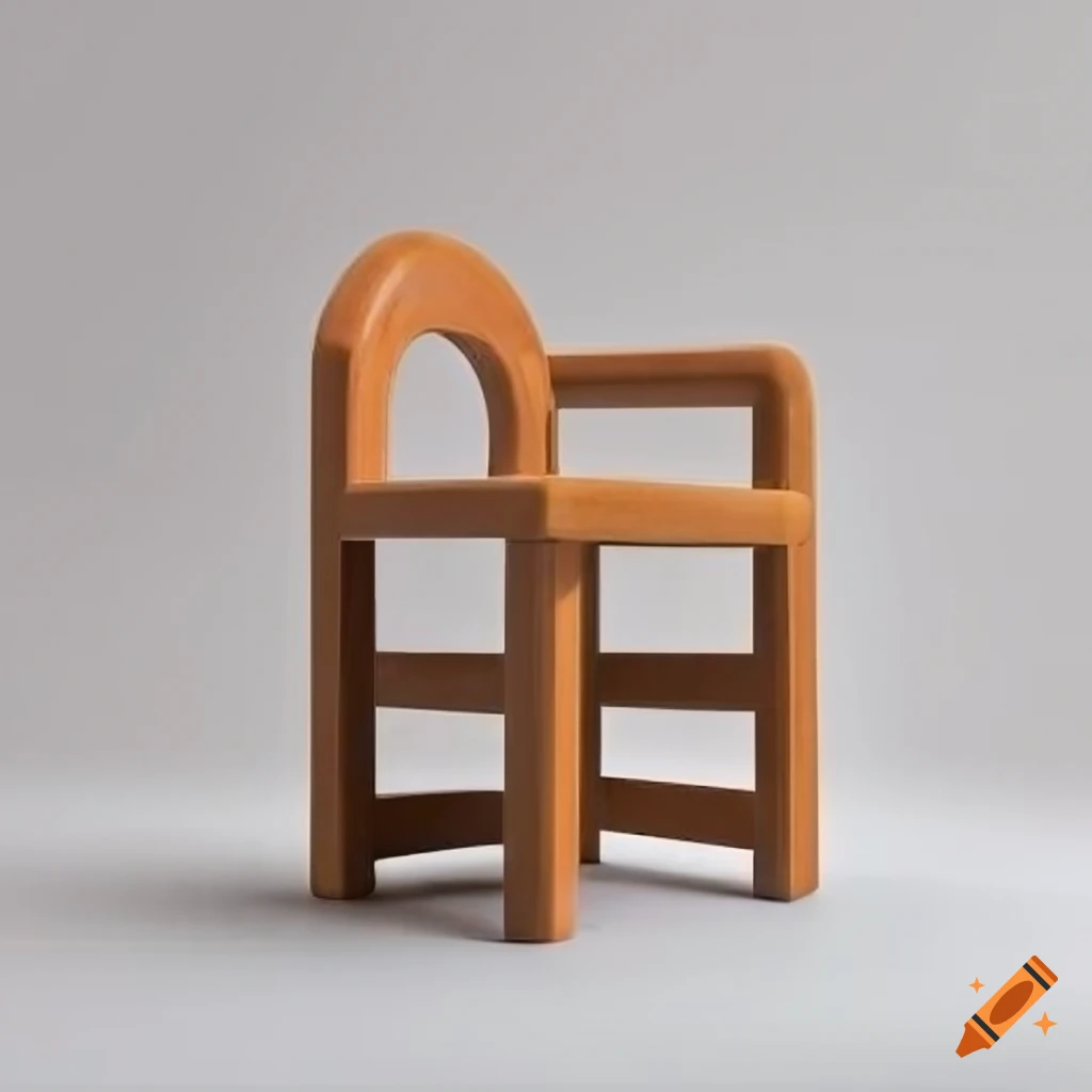 Postmodern chair shaped like old japanese house tiles on white ...