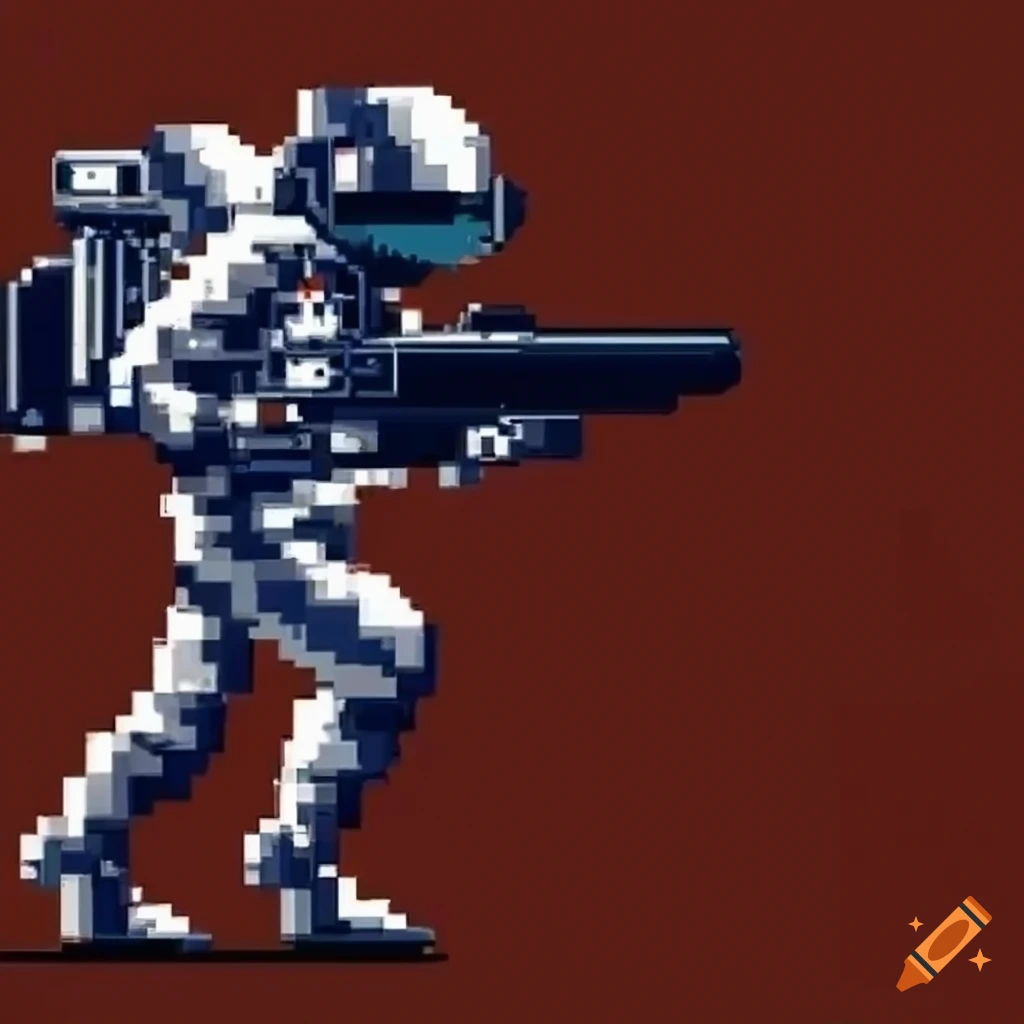 Astronaut Soldiers battling on Alien Pyramids in a retro Nintendo game ...