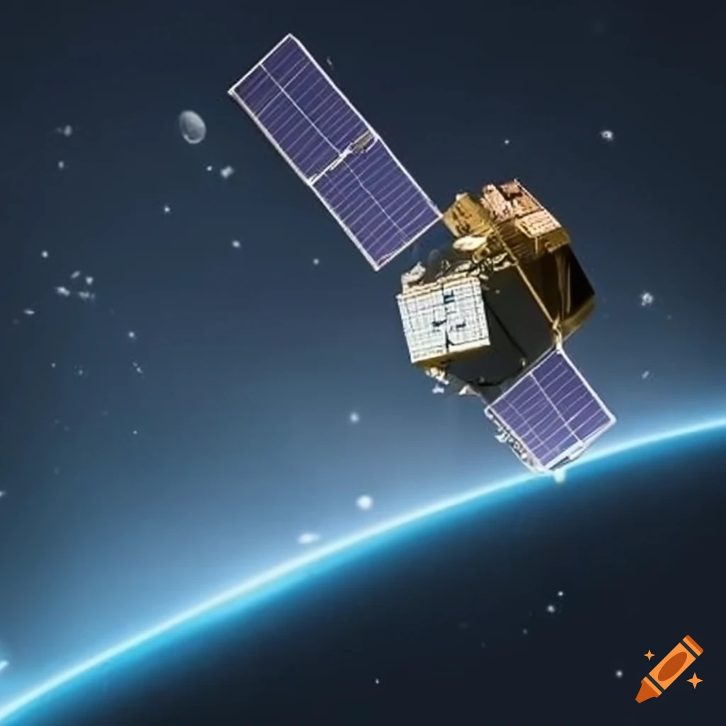 Ulysses satellite flying through space on Craiyon