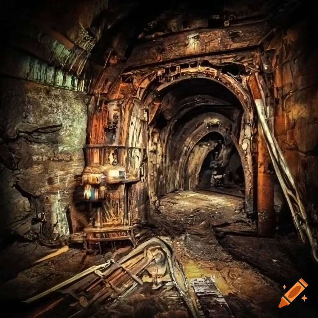 Steampunk coal mine underground on Craiyon