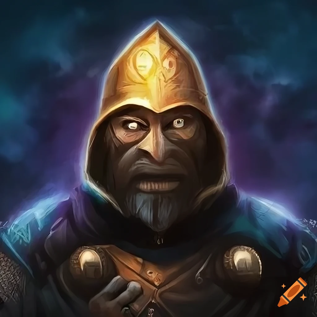 Medieval commander shouting with anger in a fantasy rpg spell icon on ...