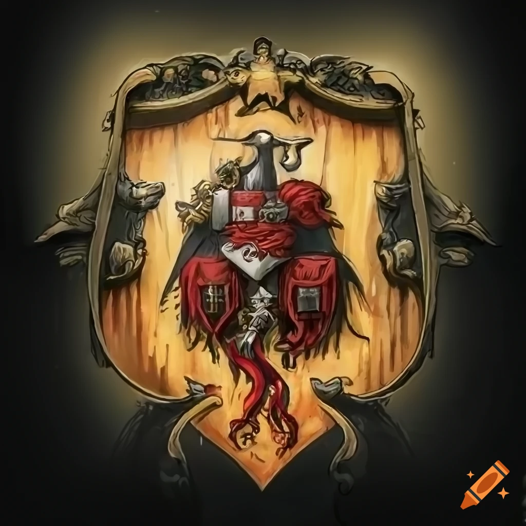 Coat of arms with three willow trees in the style of warhammer 40k ...