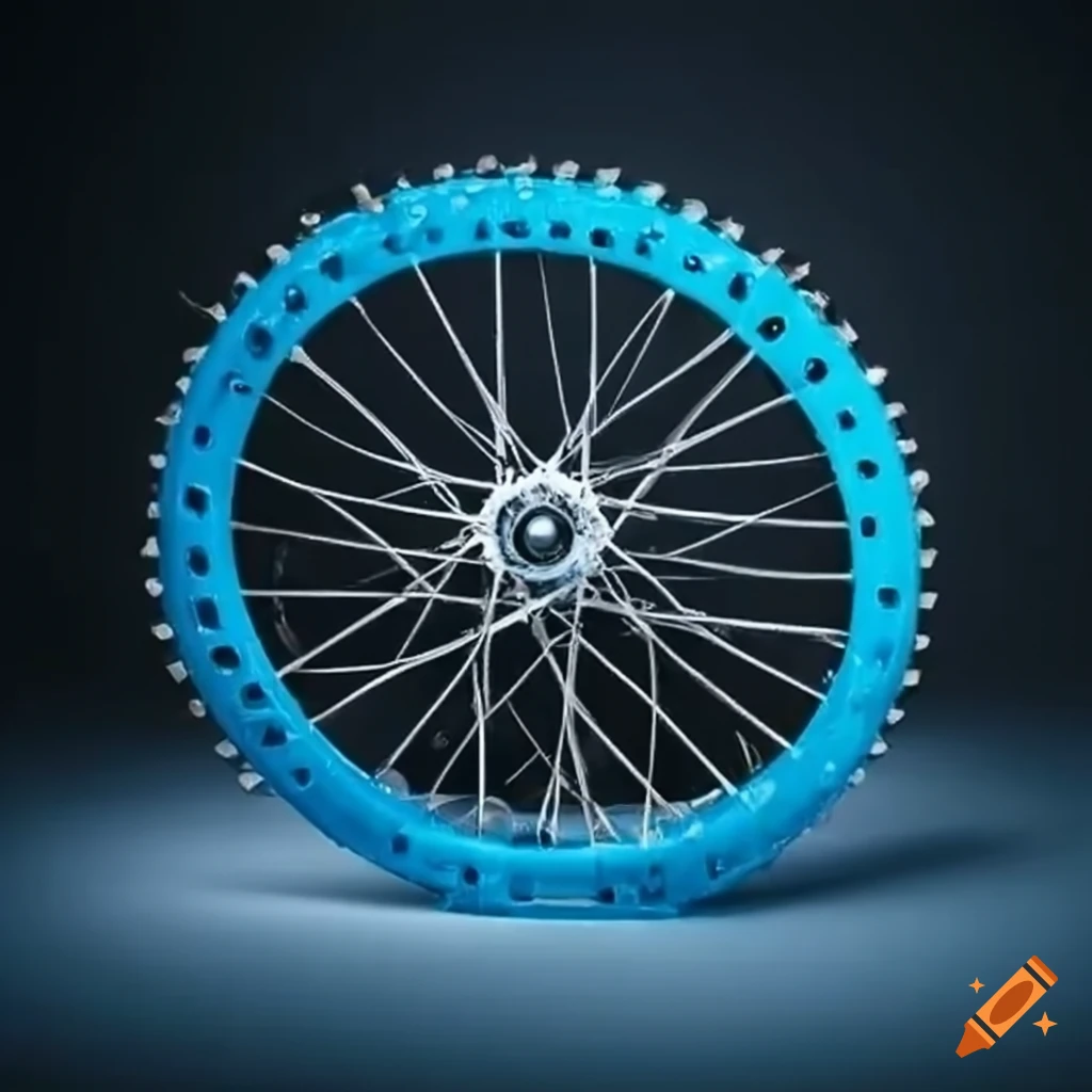 Snow chains for bicycle wheel made of plastic on Craiyon