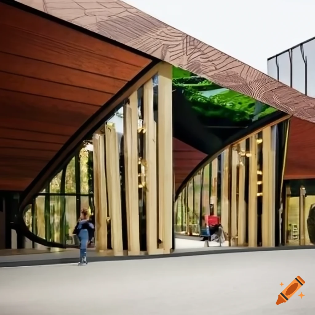 Entrance to a modern zoo on Craiyon