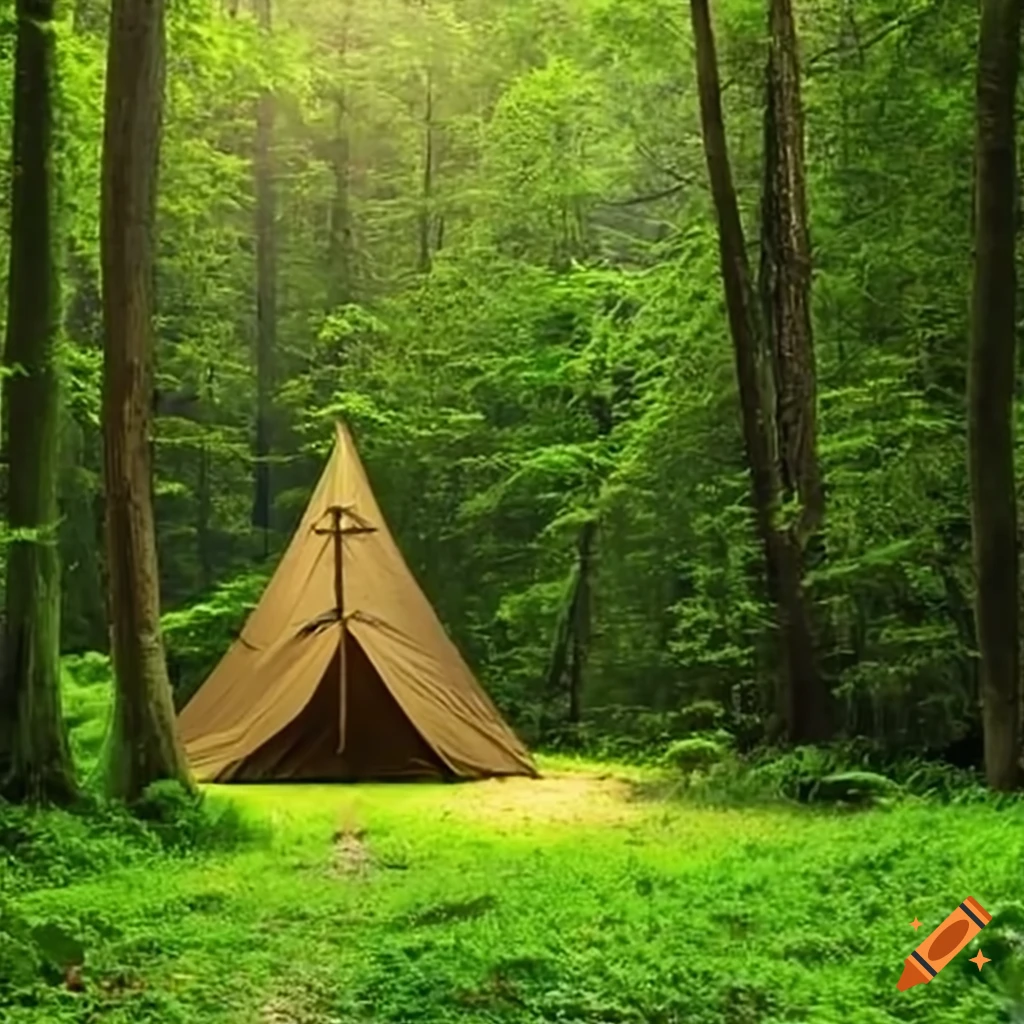Lush and green boy scout camp on Craiyon
