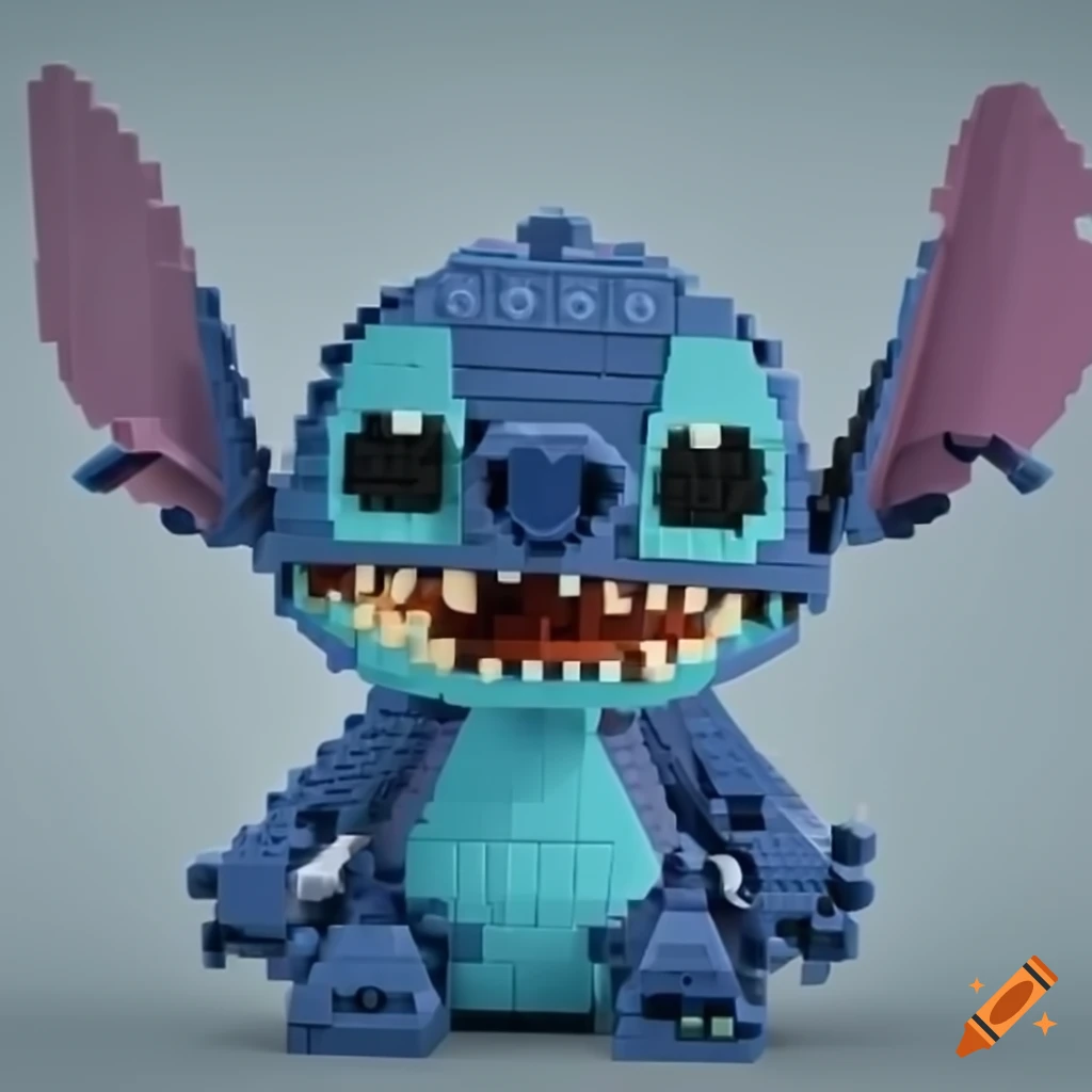 Realistic lego stitch character in high resolution on Craiyon