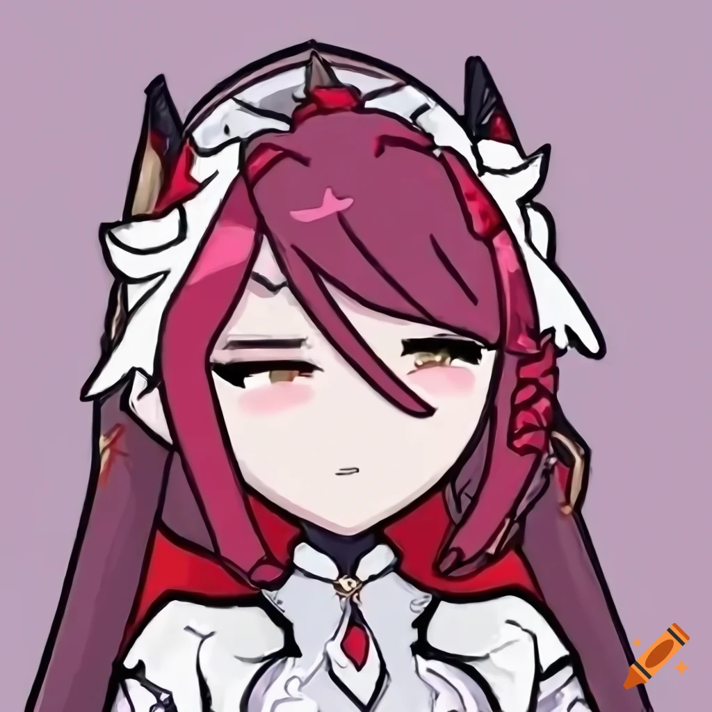 Rosaria character from genshin impact emoting on Craiyon