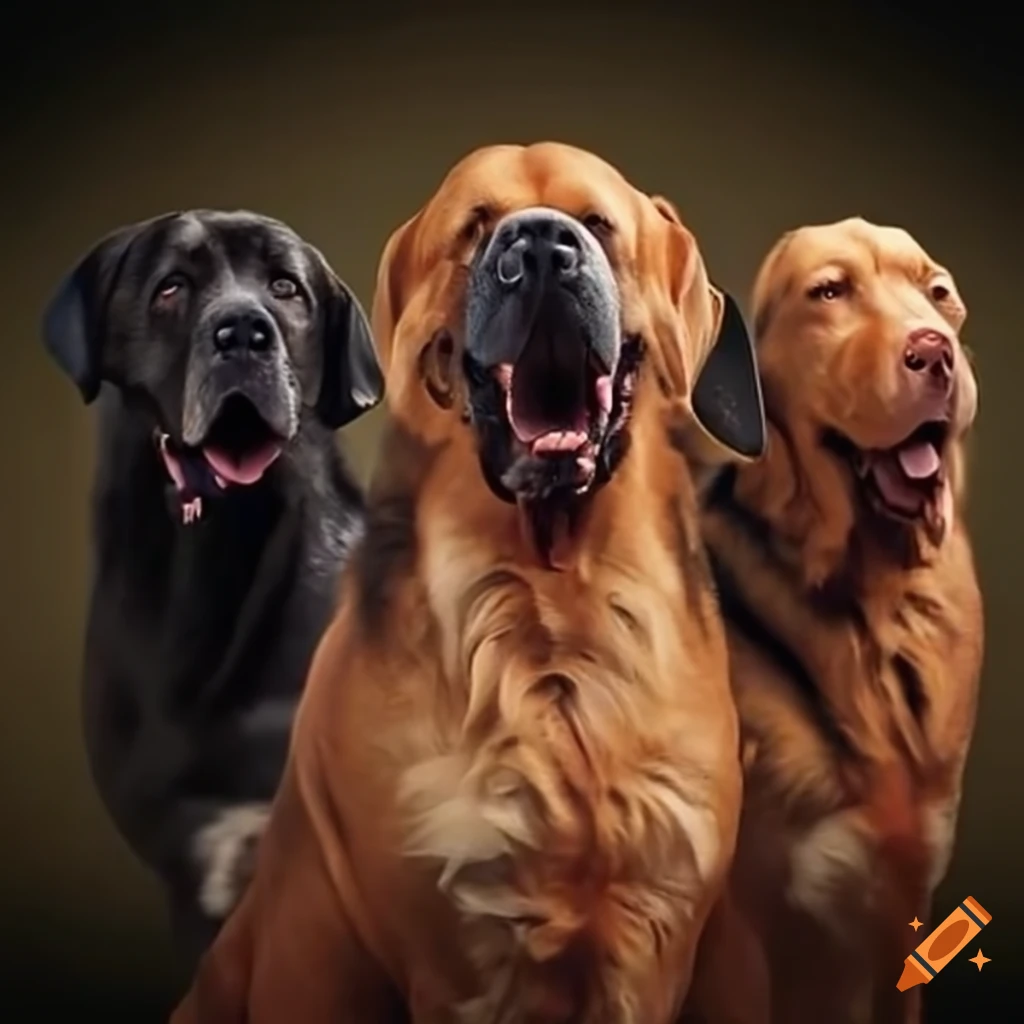 Four different big dogs on Craiyon