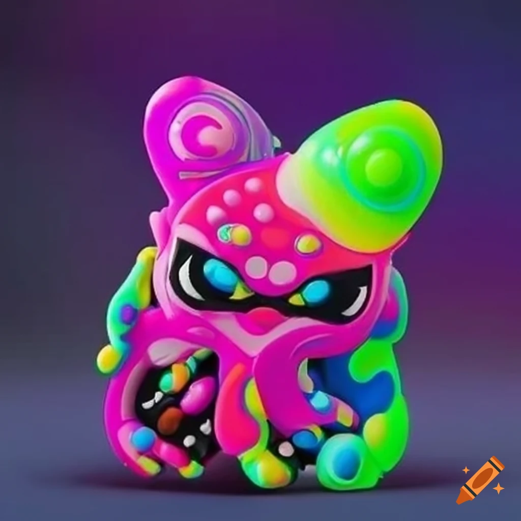Colorful fidget toy with splatoon cool kids design on Craiyon