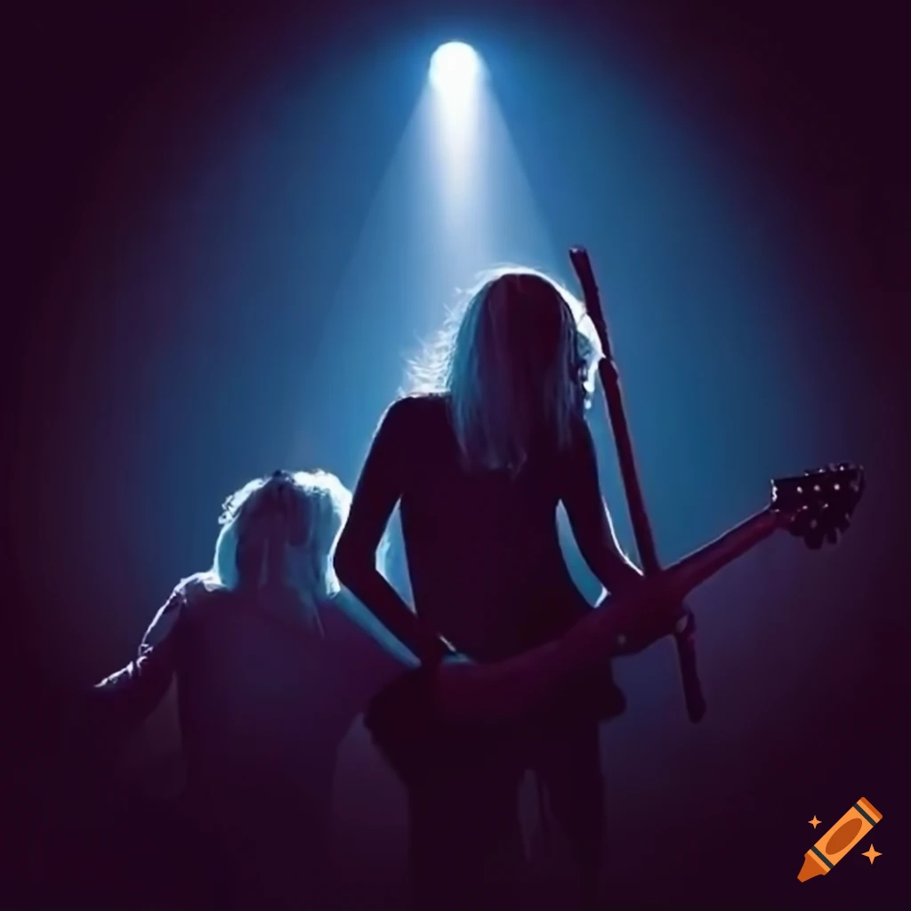 Grunge band performing on stage in a 90s style concert on Craiyon