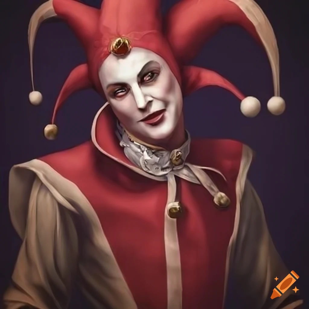 Photo realistic male court jester on Craiyon