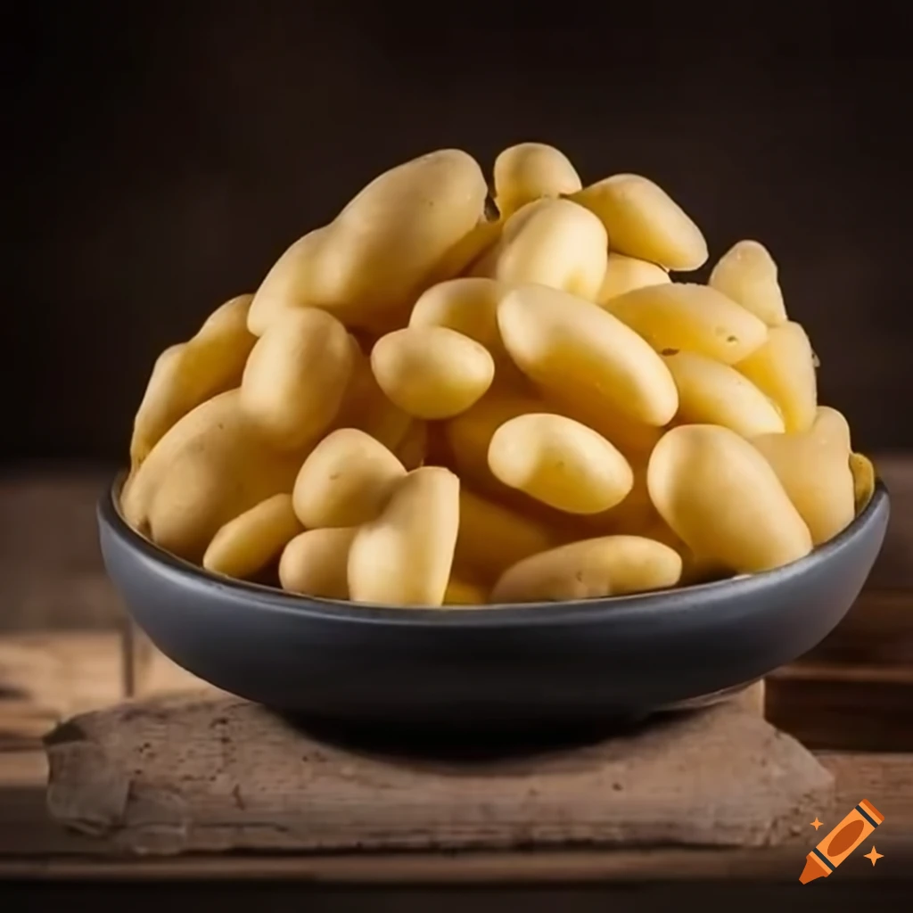 Peeled potatoes piled high on Craiyon