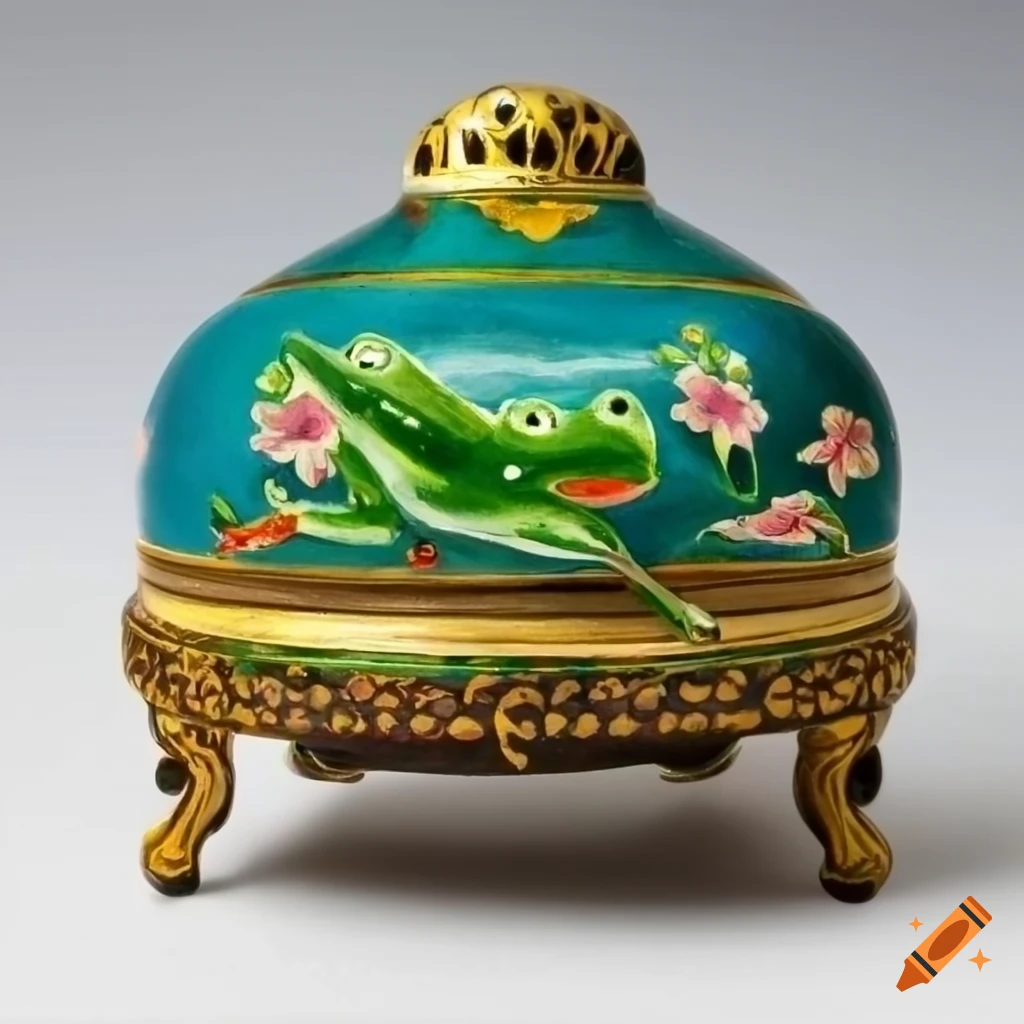 Vintage russian box with frog painting on Craiyon