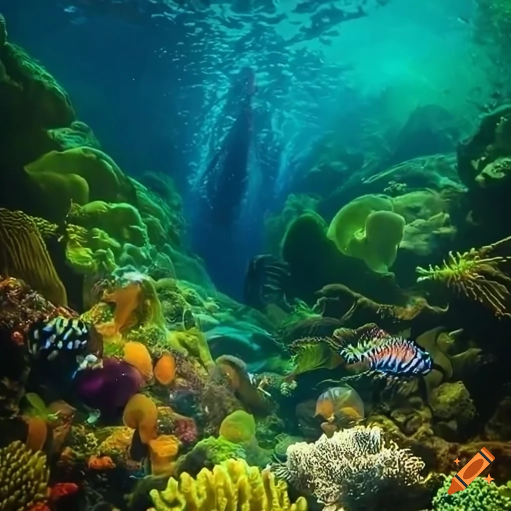 Enchanted Underwater Realm: Dive into a hidden saltwater lake within a ...