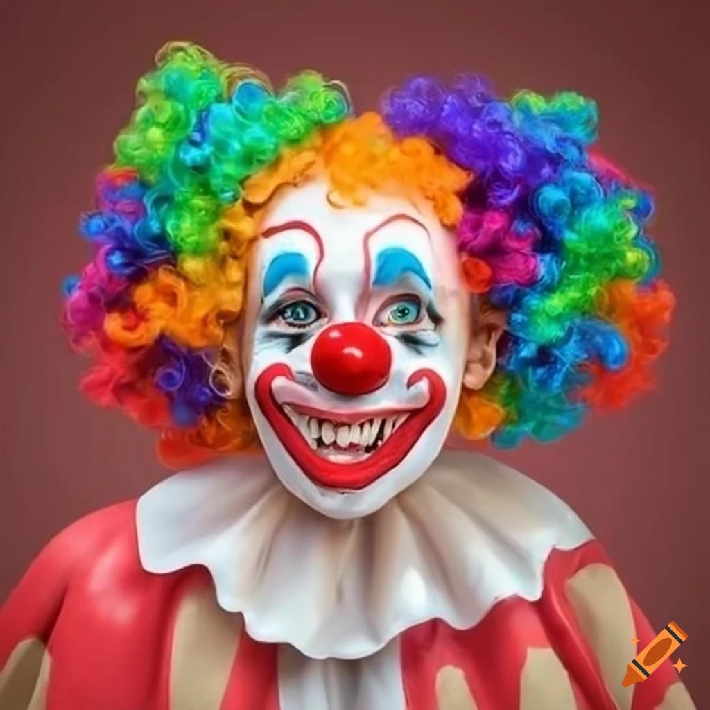 Smiling latex clown on Craiyon