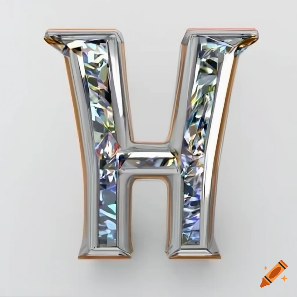 3d render of the letter w in vvs diamond font on Craiyon