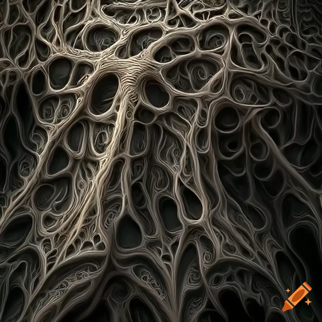 Highly detailed fractal root patterns by h. r. giger on Craiyon