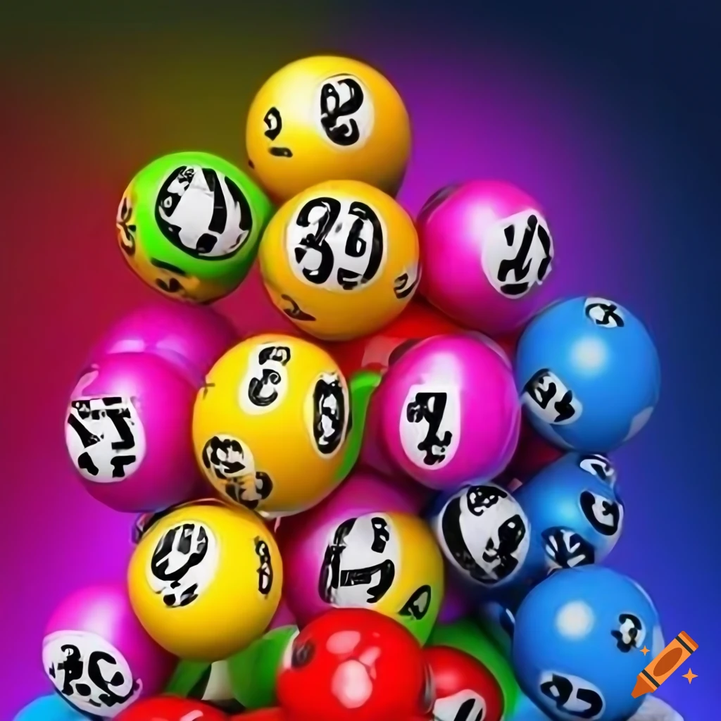 Lotto balls with Arabic numerals from 1 to 90 in a portrait-format ...
