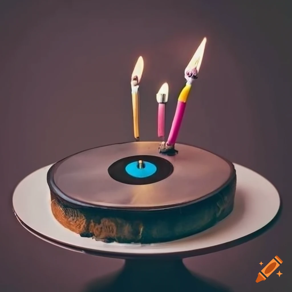 Unique vintage record player themed birthday cake with black vinyl ...